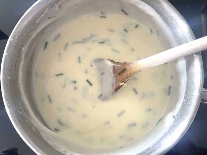 Cod Mornay with Prawns - Chez Le Rêve Français