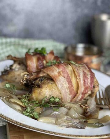 Roast Partridge with Shallots - Chez Le Rêve Français