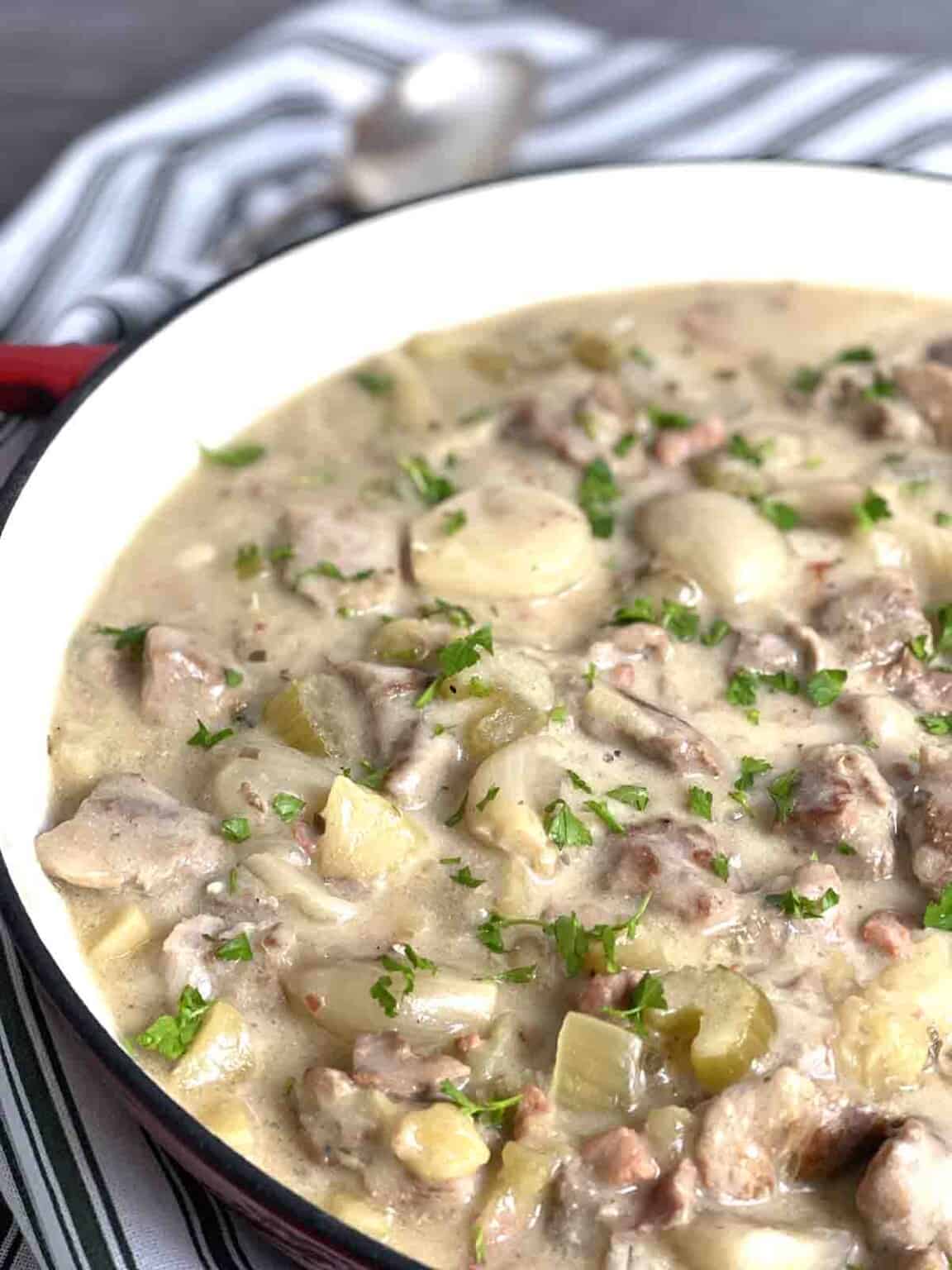 Slow Cooker Pork Normandy - Chez Le Rêve Français